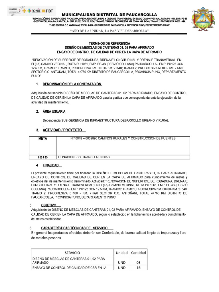 18 TDR - Afirmado | PDF