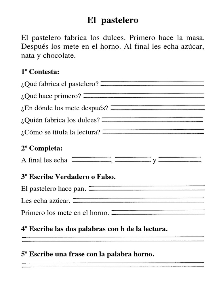 Spanish Reading Comprehension Lectura Comprensiva 3 | PDF