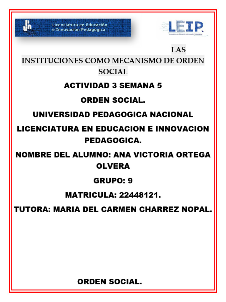 AVOO Orden | PDF | Institución | Comportamiento