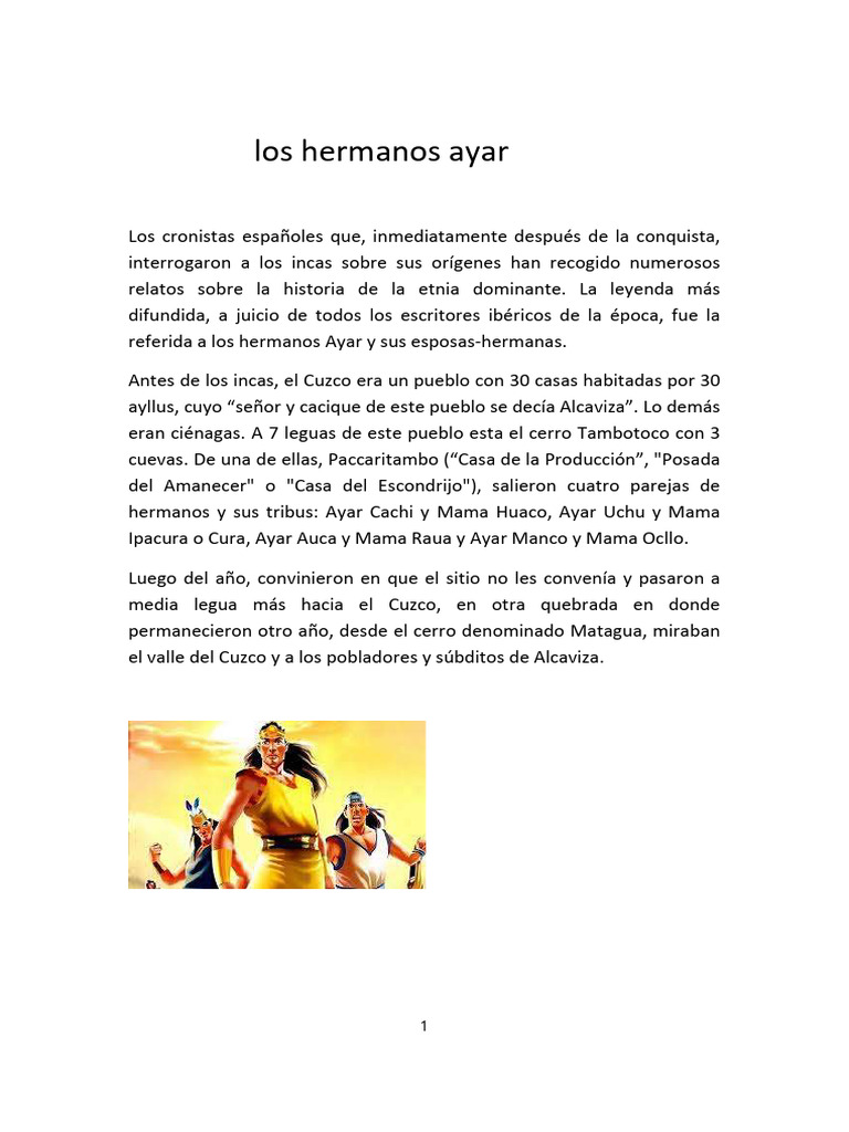 Los Hermanos Ayar | PDF