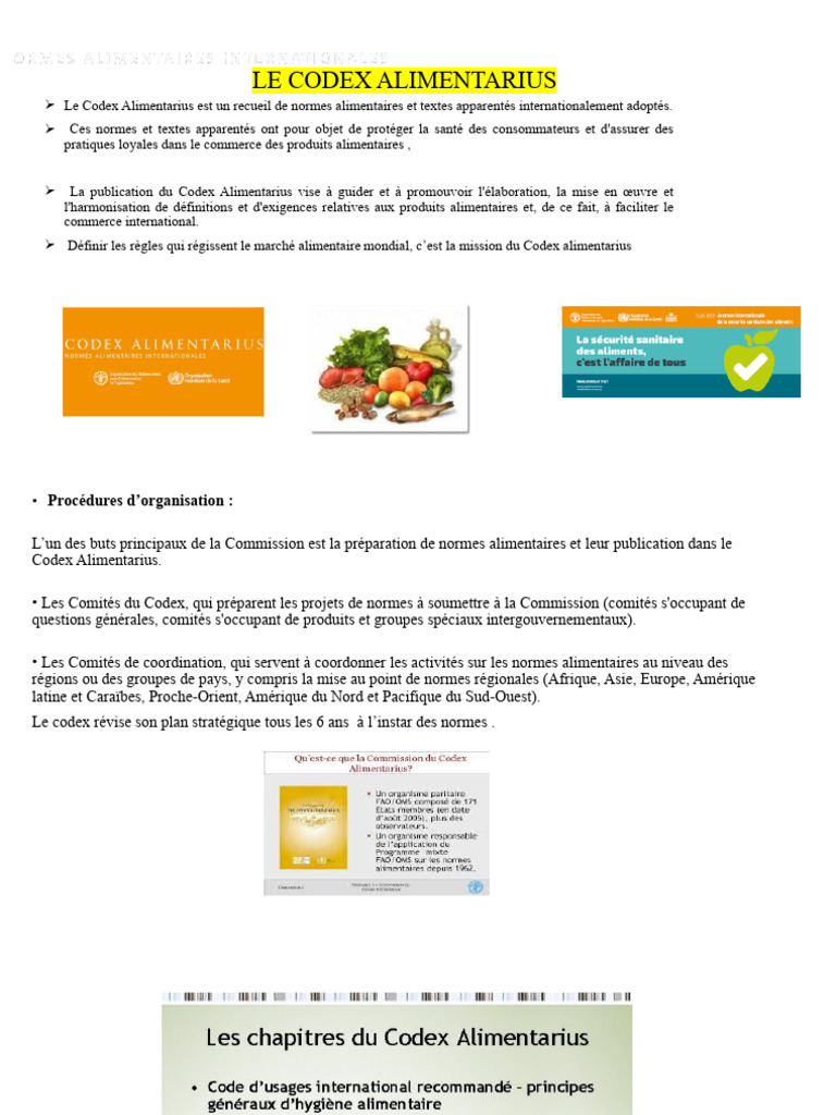 LE CODEX ALIMENTARIUS (1) (Autosaved) | PDF | Nourritures | Agriculture