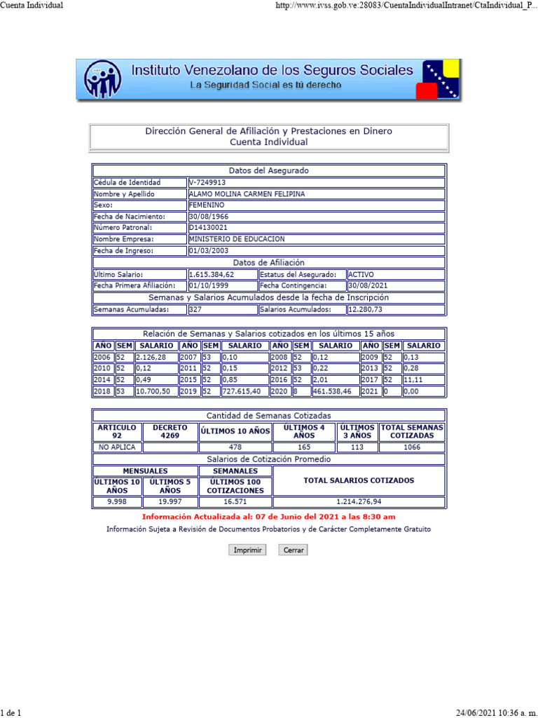 Cuenta Individual | PDF