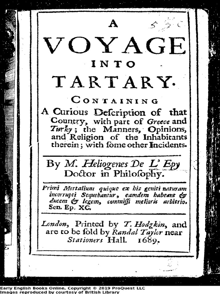 A Voyage Into Tartary | PDF