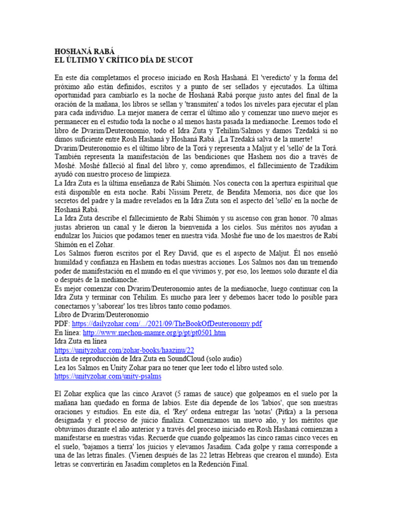 Hoshaná Rabá | PDF