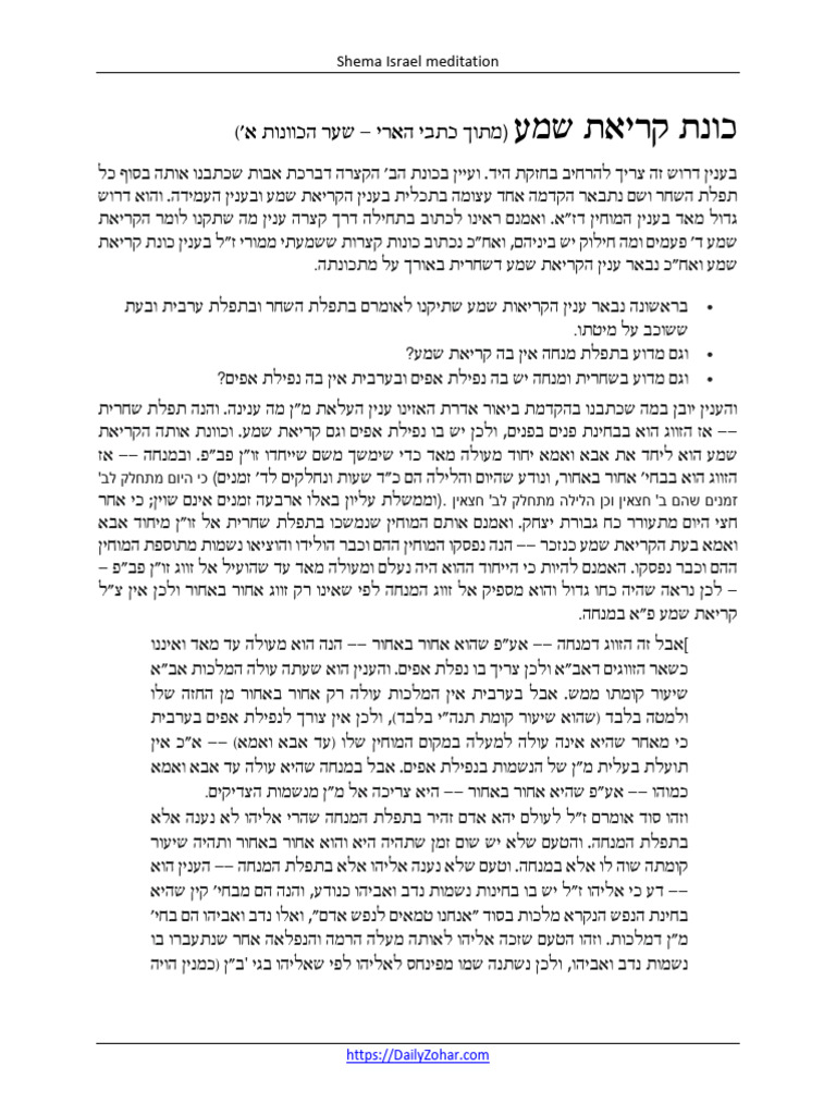 Ari Shema Meditations | PDF