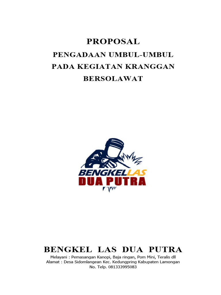 Proposal Umbul Umbul BENGKEL LAS DUA PUTRA | PDF | Kajian Bahasa Asing | Griya & Taman