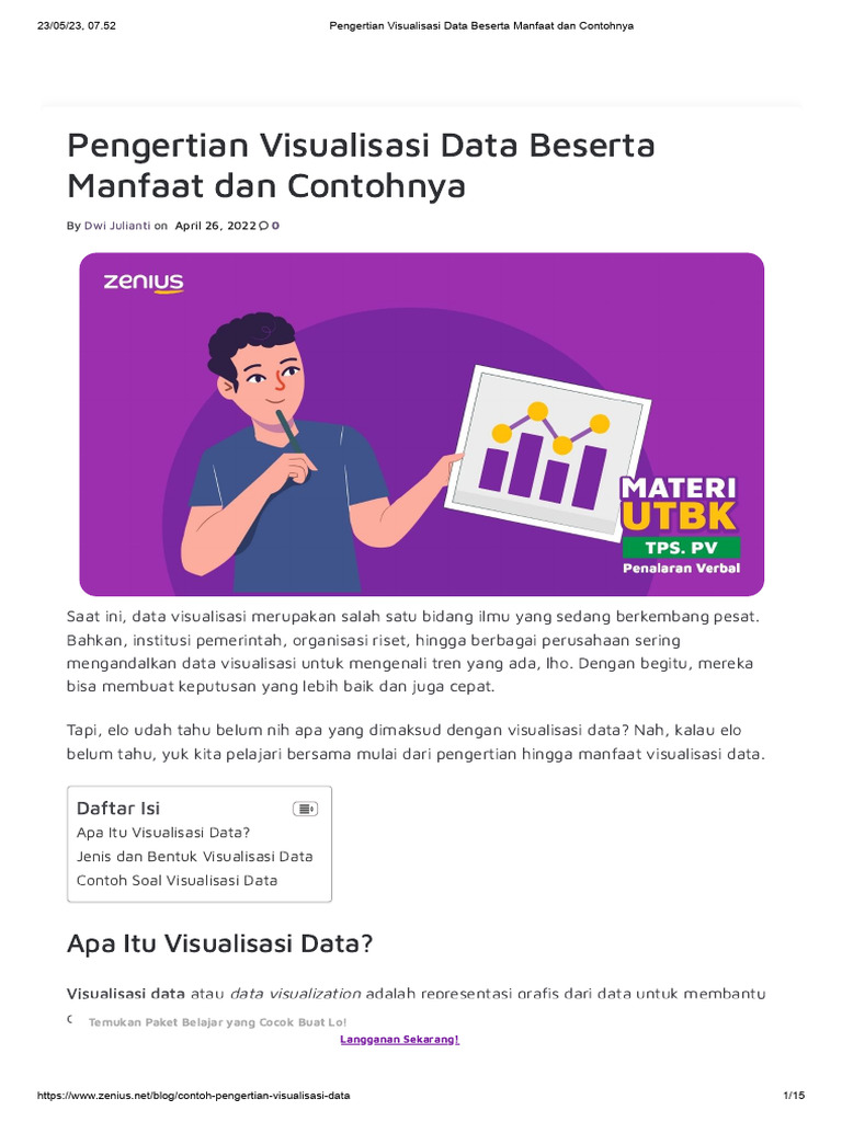 Pengertian Visualisasi Data Beserta Manfaat Dan Contohnya | PDF