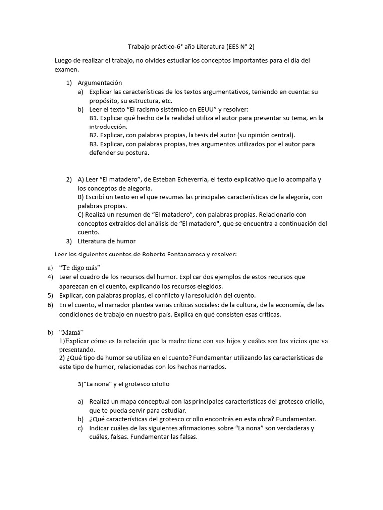 Trabajo Práctico 6to EES 2 Nuevo | PDF