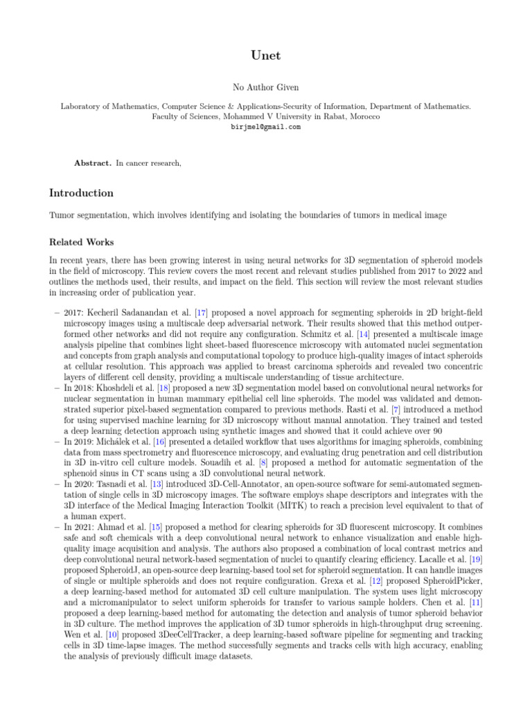 Unet Segmentation Related Works Fin | PDF | Image Segmentation | Deep Learning