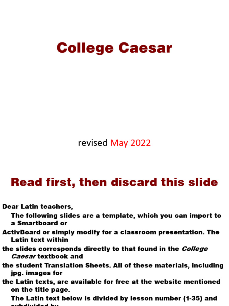 AP Latin De Bello Gallico Caesar Lesson Slides | PDF | Gaul | Ancient Rome