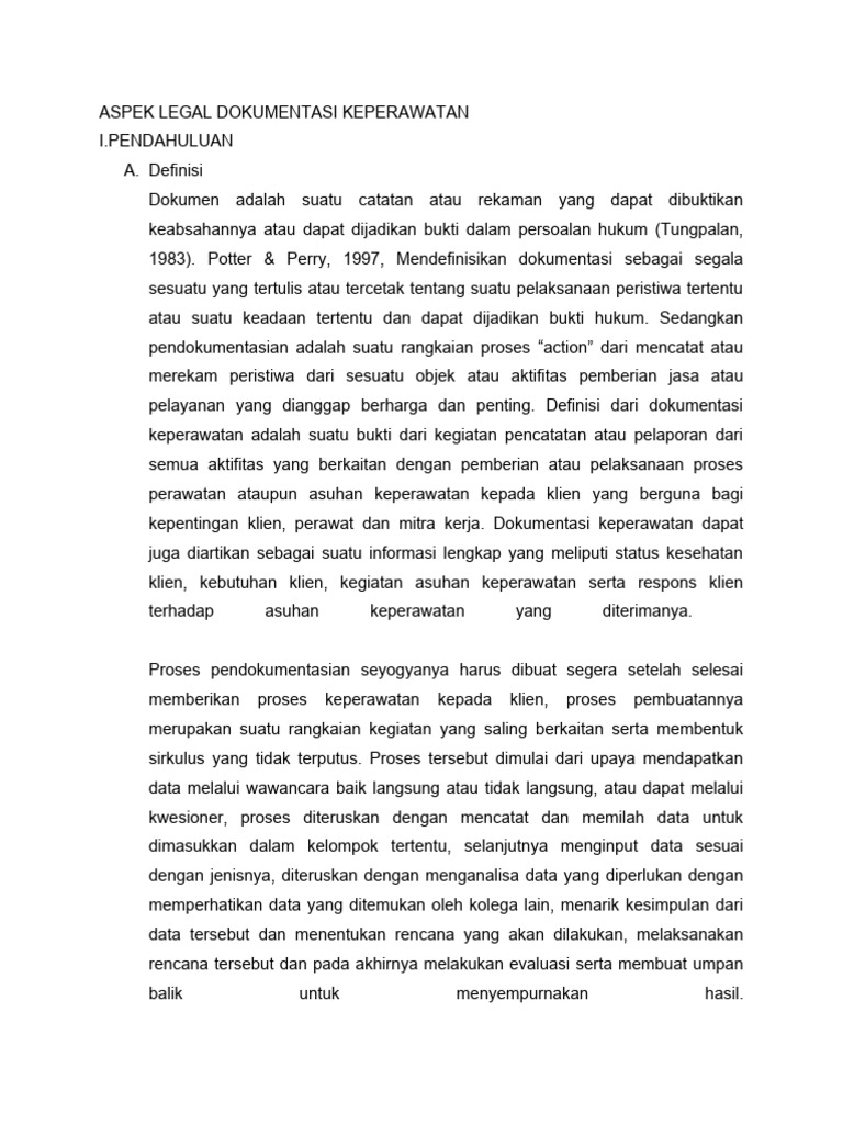 ASPEK LEGAL DOKUMENTASI KEPERAWATAN Yam2 | PDF | Karier & Perkembangan | Pengembangan Diri