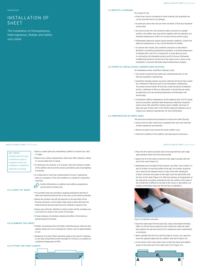 Installation of Vinyl Sheet | PDF | Adhesive | Flooring