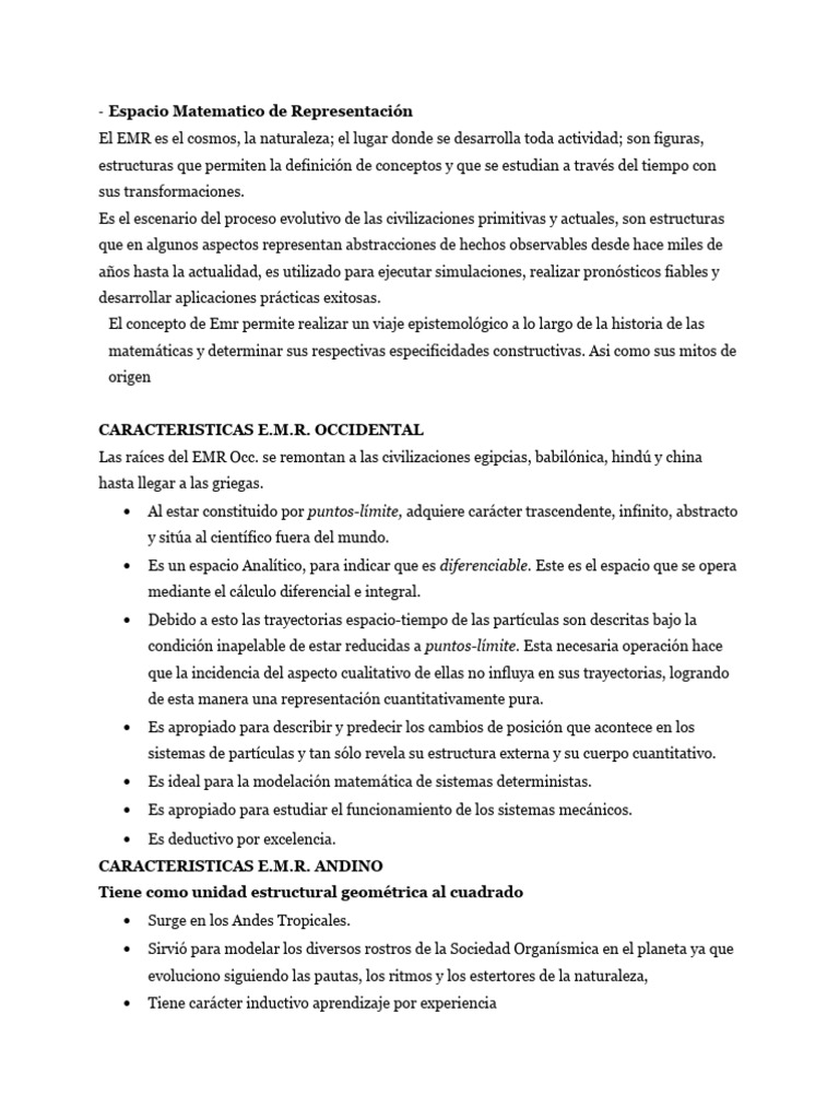 Espacio Matematico de Representación | PDF | Geometría | Matemáticas