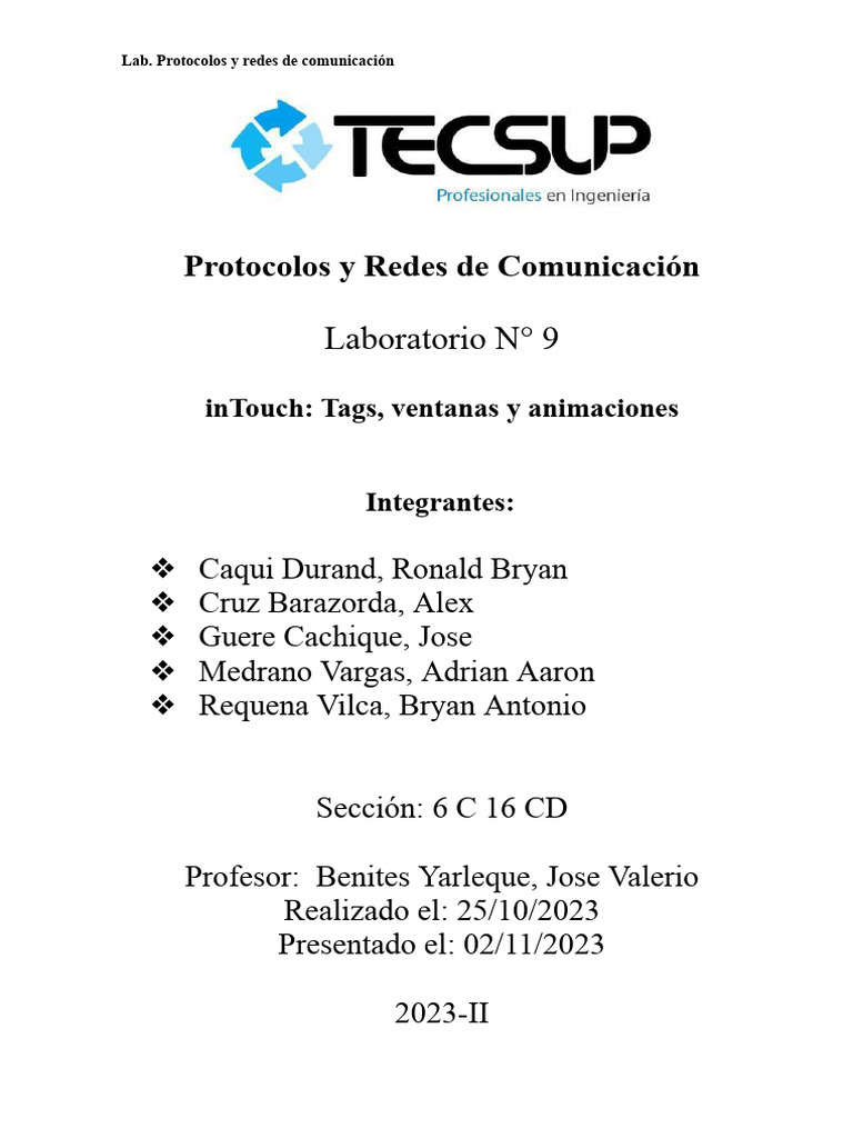 LAB09 InTouch - Tags, Ventanas y Animaciones-C16CD-2023-2 | PDF | Scada ...