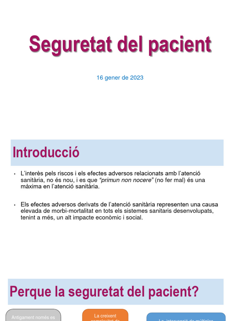Seguretat Del Pacient | PDF