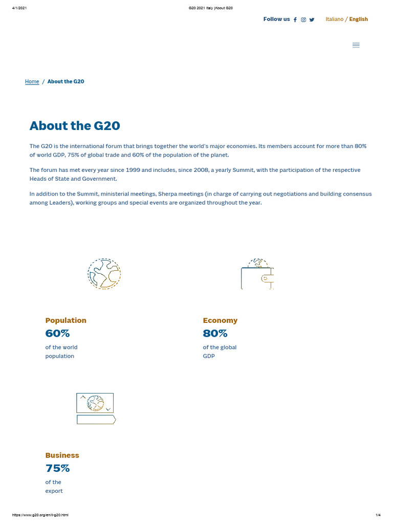 G20 - About The G20 | PDF | International Economic Organizations | Economies