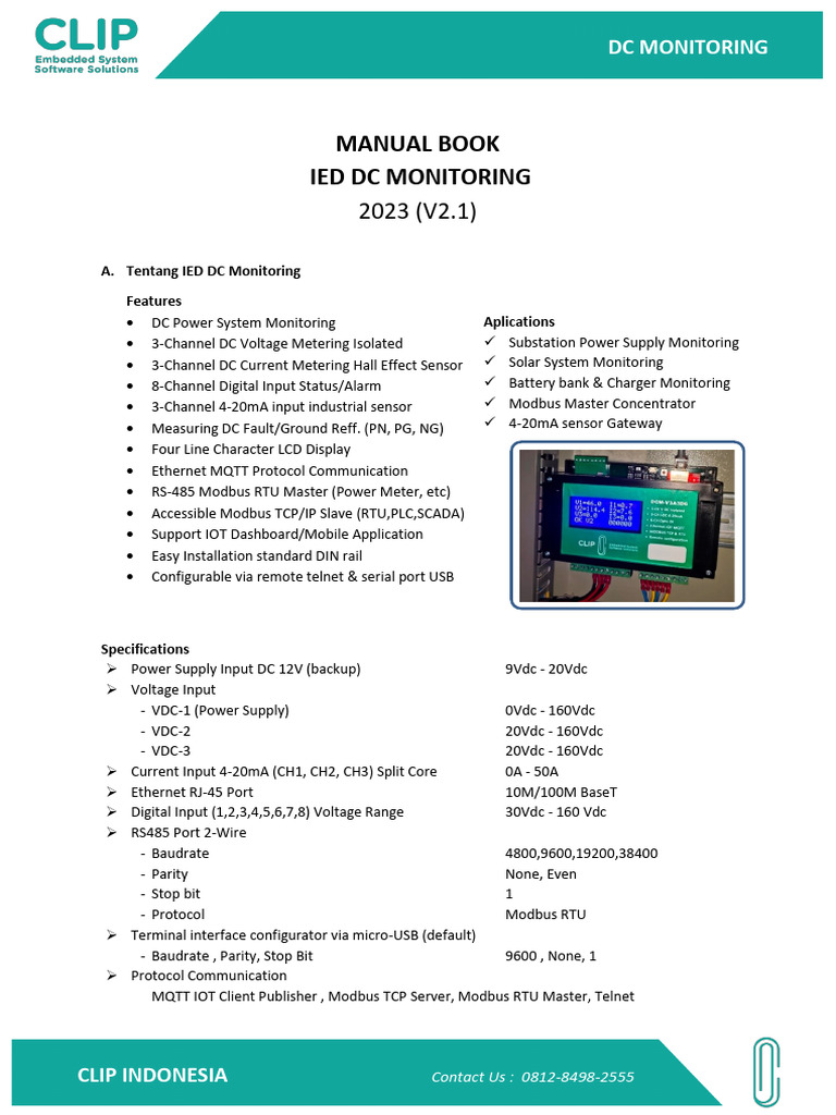 DC Monitoring Manual for IED Systems | PDF | Ip Address | Computer ...