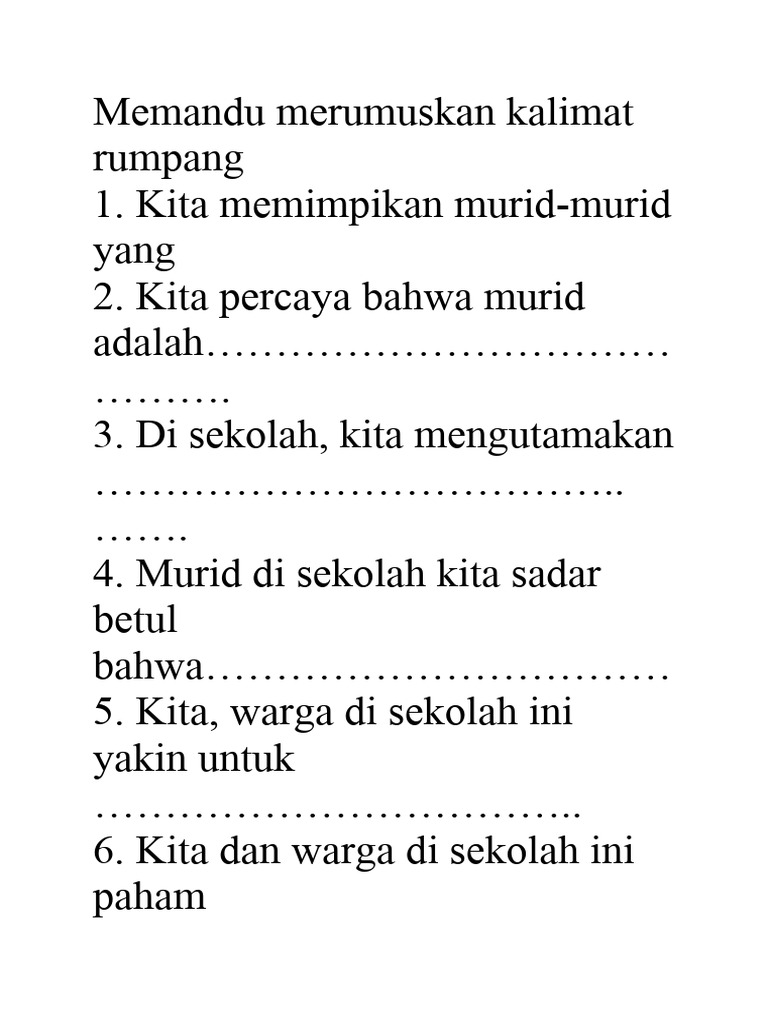 Memandu Merumuskan Kalimat Rumpang | PDF