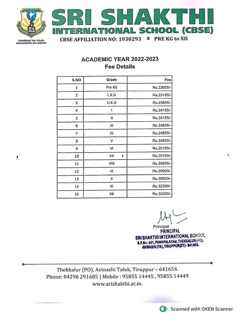 Fee Structure 2022 - 23 | PDF