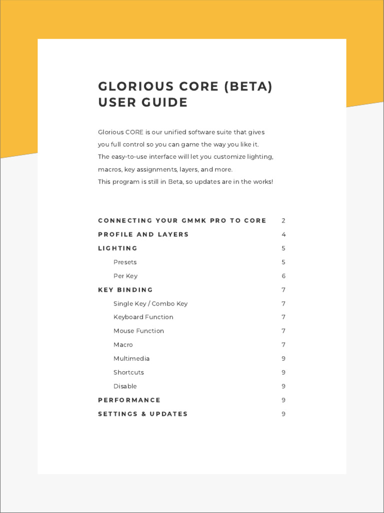 Glroious Core Beta User Guide | PDF | Keyboard Shortcut | Computer Architecture
