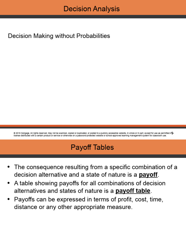 Class 8 - Dec - Payoff Max S | PDF | Statistical Theory | Decision Making