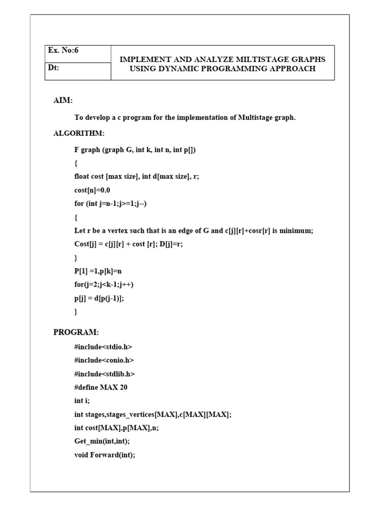 DAA Lab Ex 6 - 8 PDF | PDF | Computational Problems | Mathematical Analysis