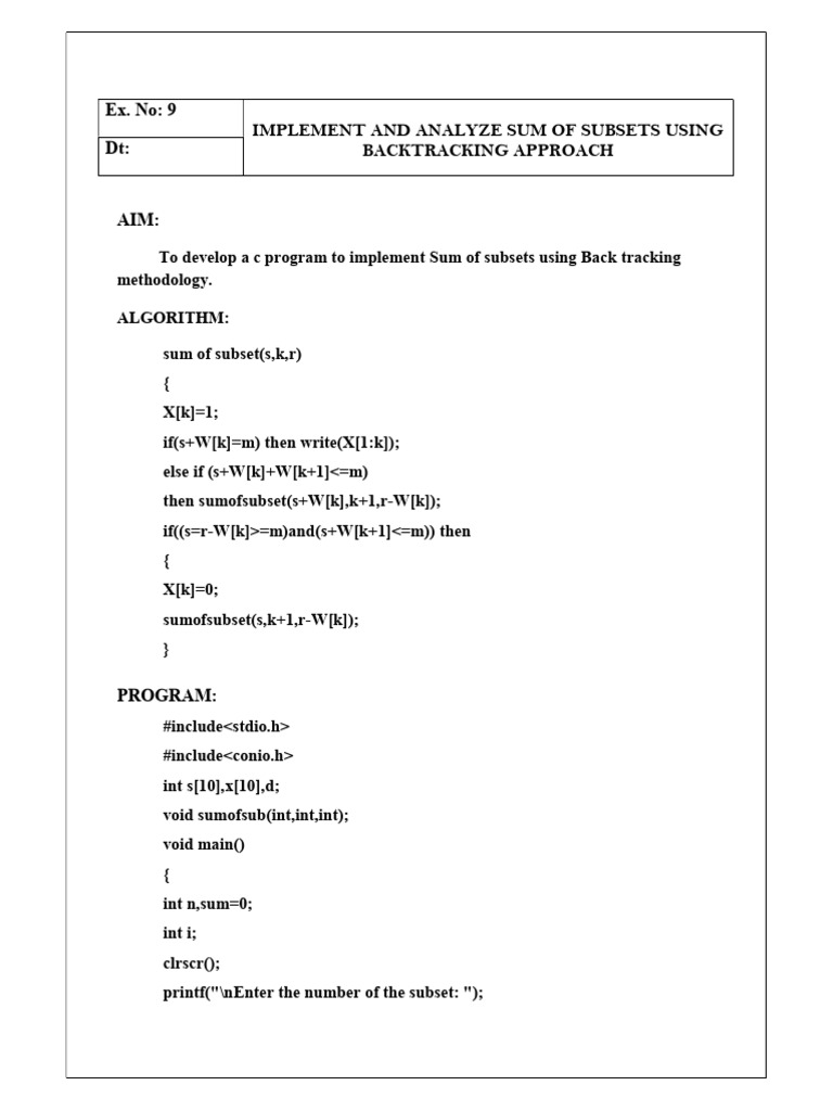 DAA Lab Ex 9,10 PDF | PDF | Mathematical Analysis | Algorithms And Data ... DAA Lab Ex 9,10 PDF | PDF | Mathematical Analysis | Algorithms And Data ...