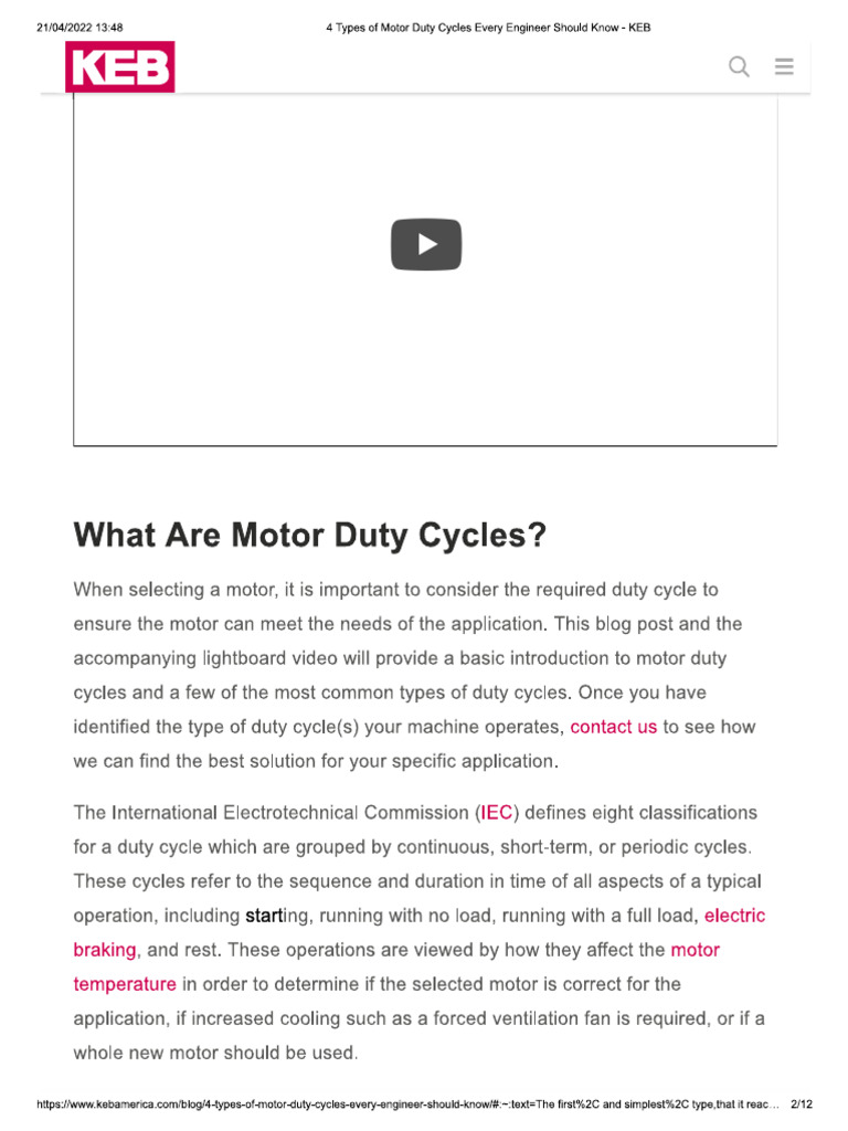 What Are Motor Duty Cycles | PDF