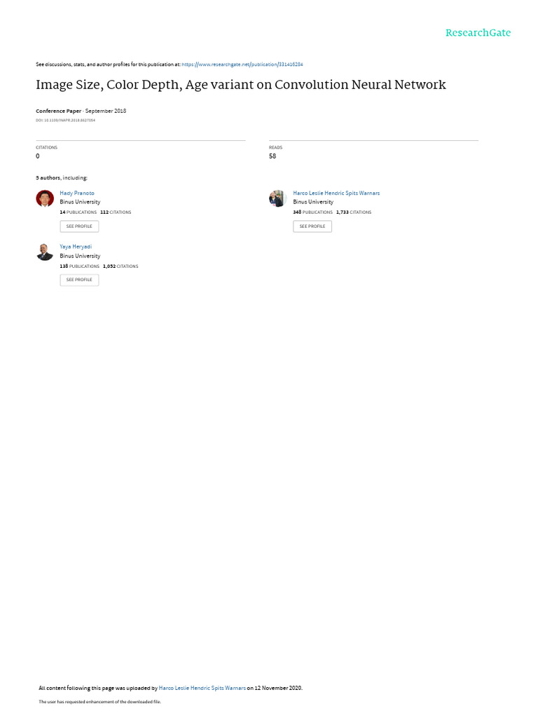 2018 INAPR HadyPranoto ImagesizecolordepthAgeVAriant | PDF | Deep ...