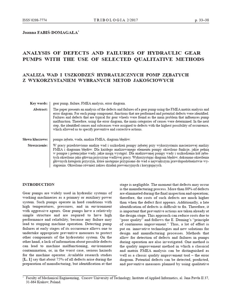 FMEA Gear Pump | PDF | Mechanical Engineering | Engineering