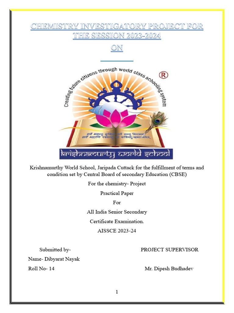 Chemistry Investigatory Project | PDF | Titration | Chemistry