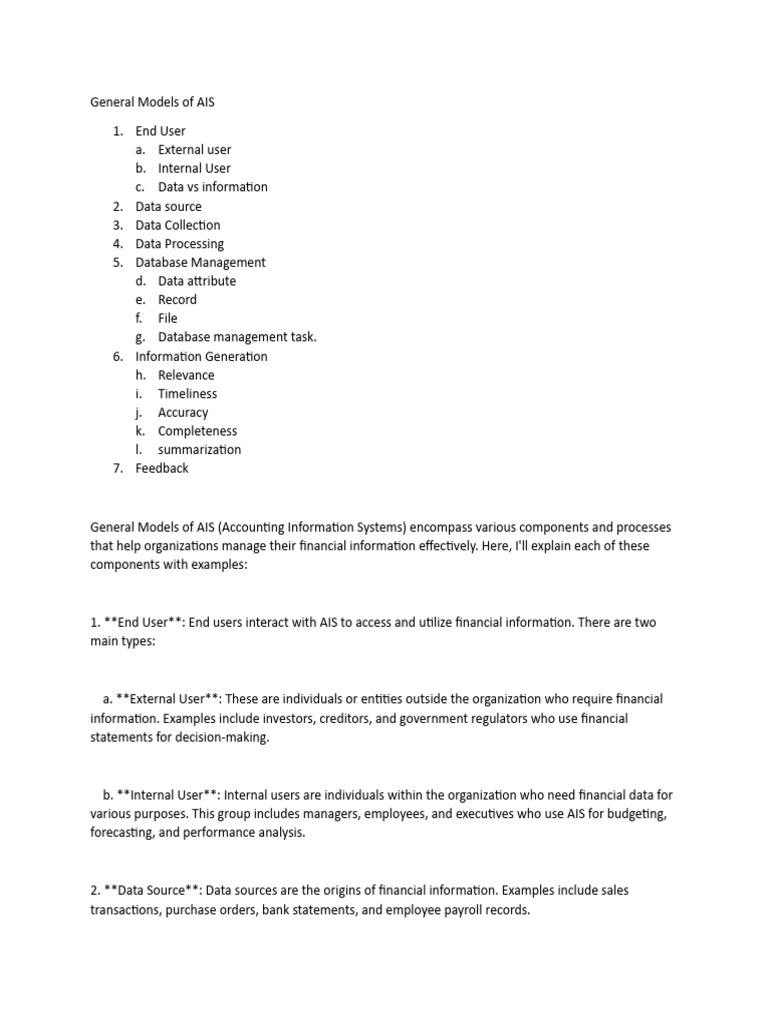 General Models of AIS | PDF | Databases | Information