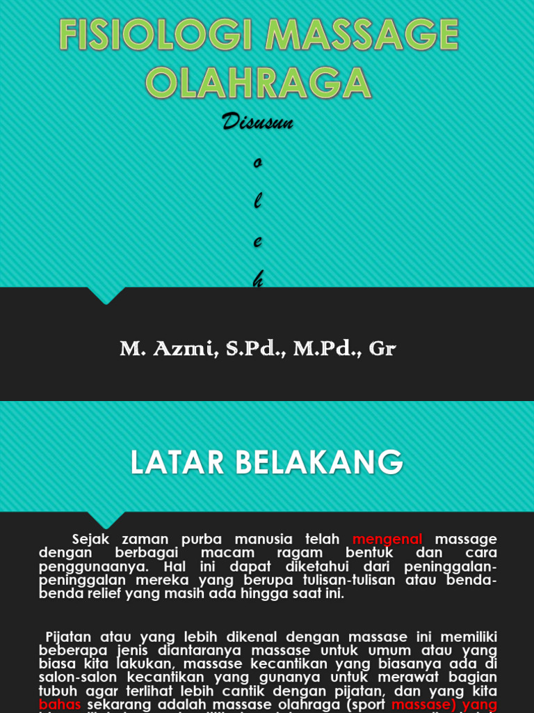Arti dan Manfaat Massage Olahraga | PDF