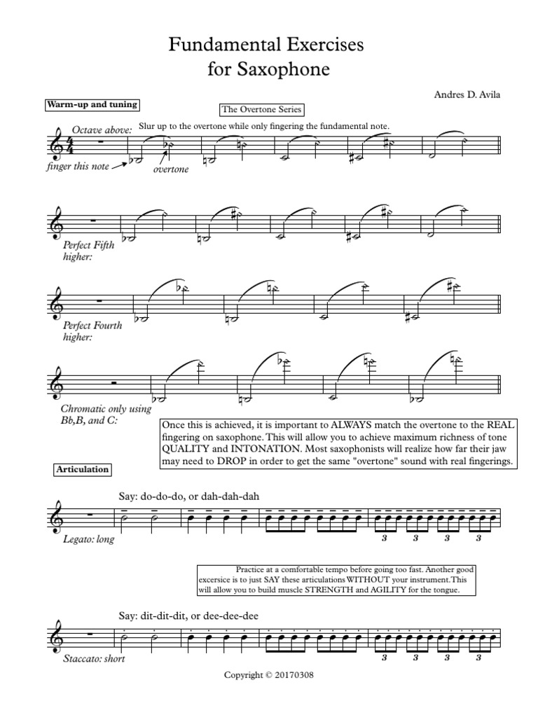 Fundamental Exercises For Saxophone Copy - Full Score | PDF