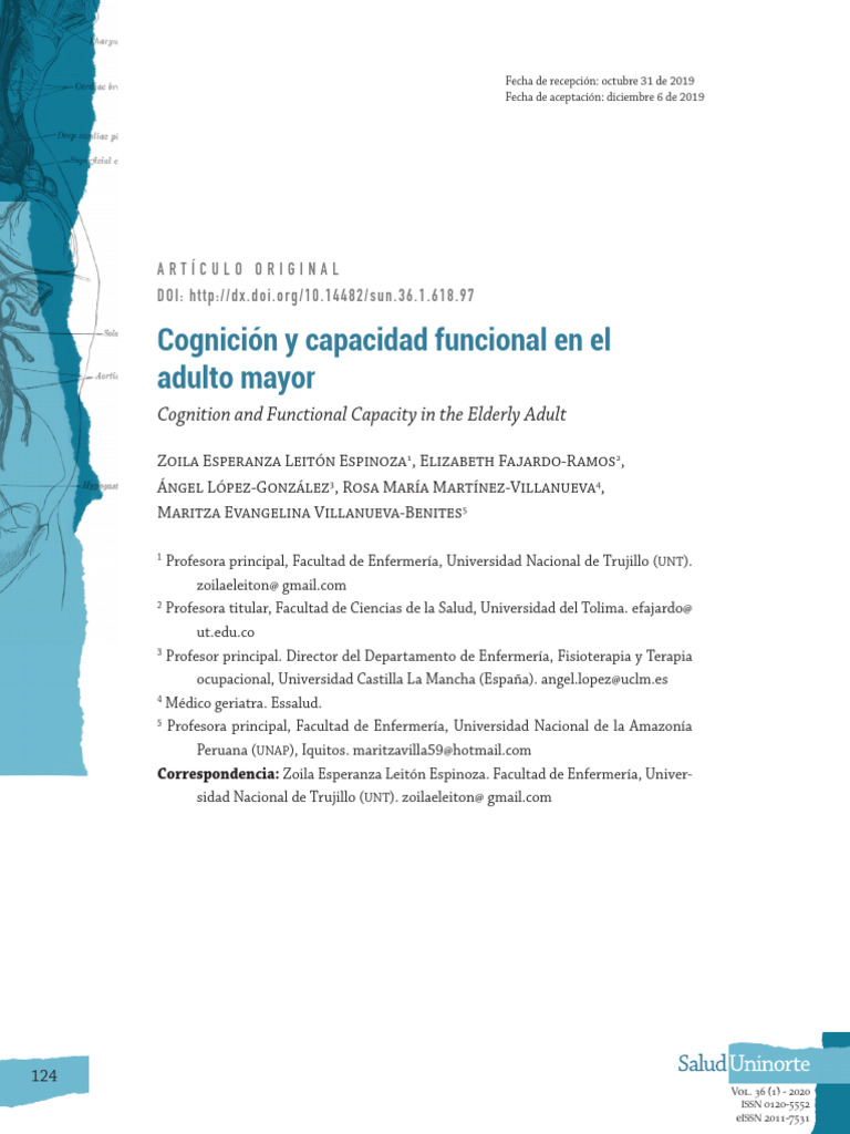 Cognición Y Capacidad Funcional En El Adulto Mayor Pdf