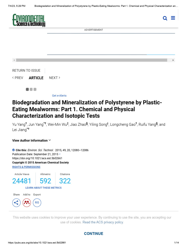 Biodegradation and Mineralization of Polystyrene by Plastic-Eating ...