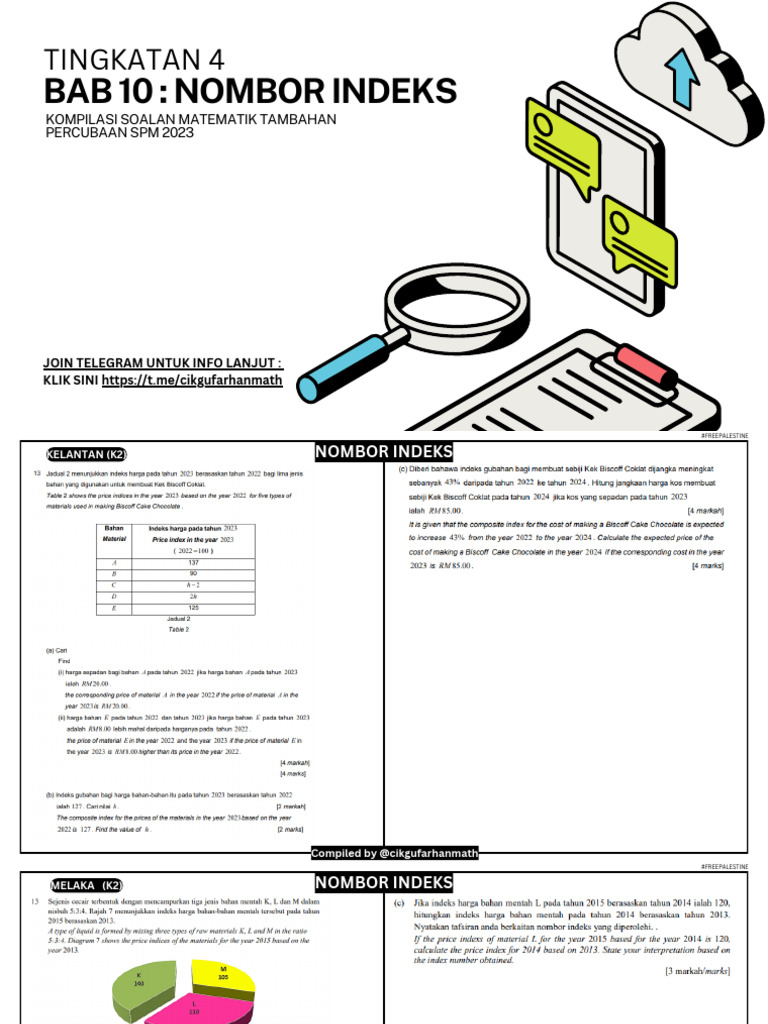 f4c10 Nombor Indeks (Soalan) - @cikgufarhanmath | PDF