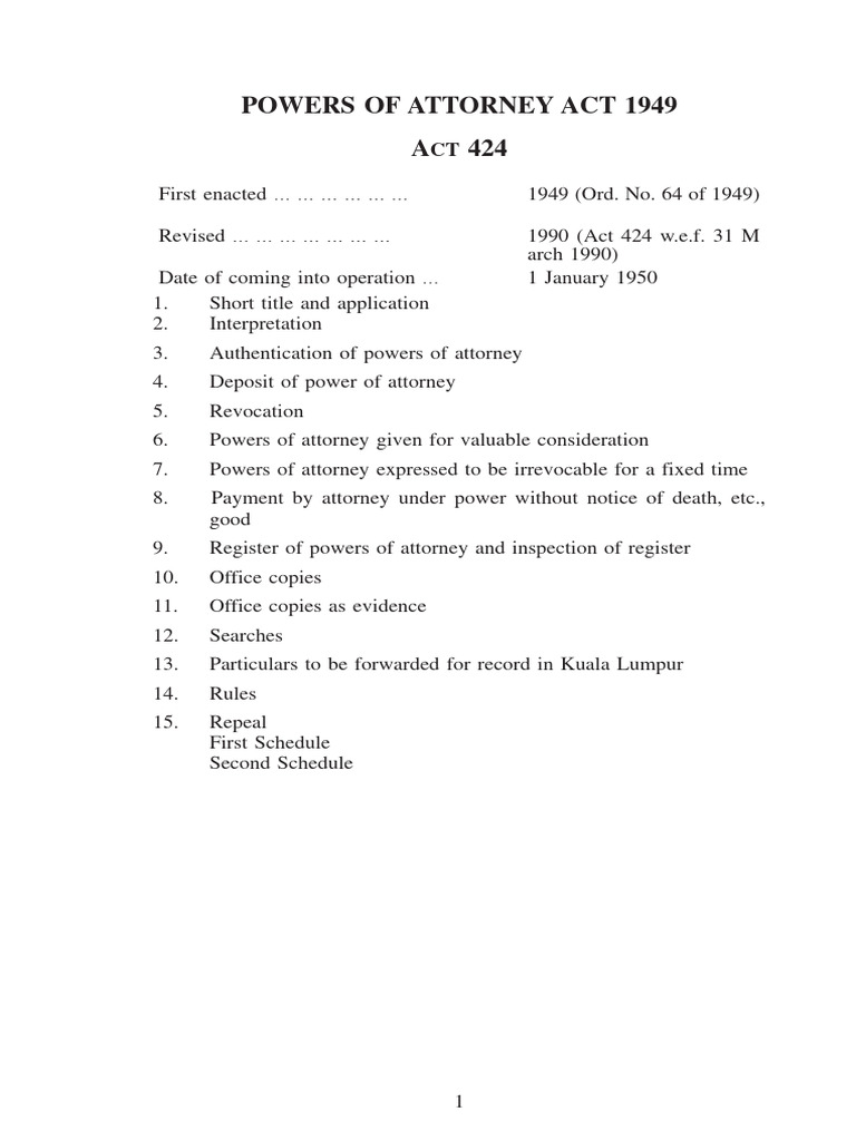 Powers of Attorney Act 1949 Overview | PDF | Notary Public | Justice Of The Peace