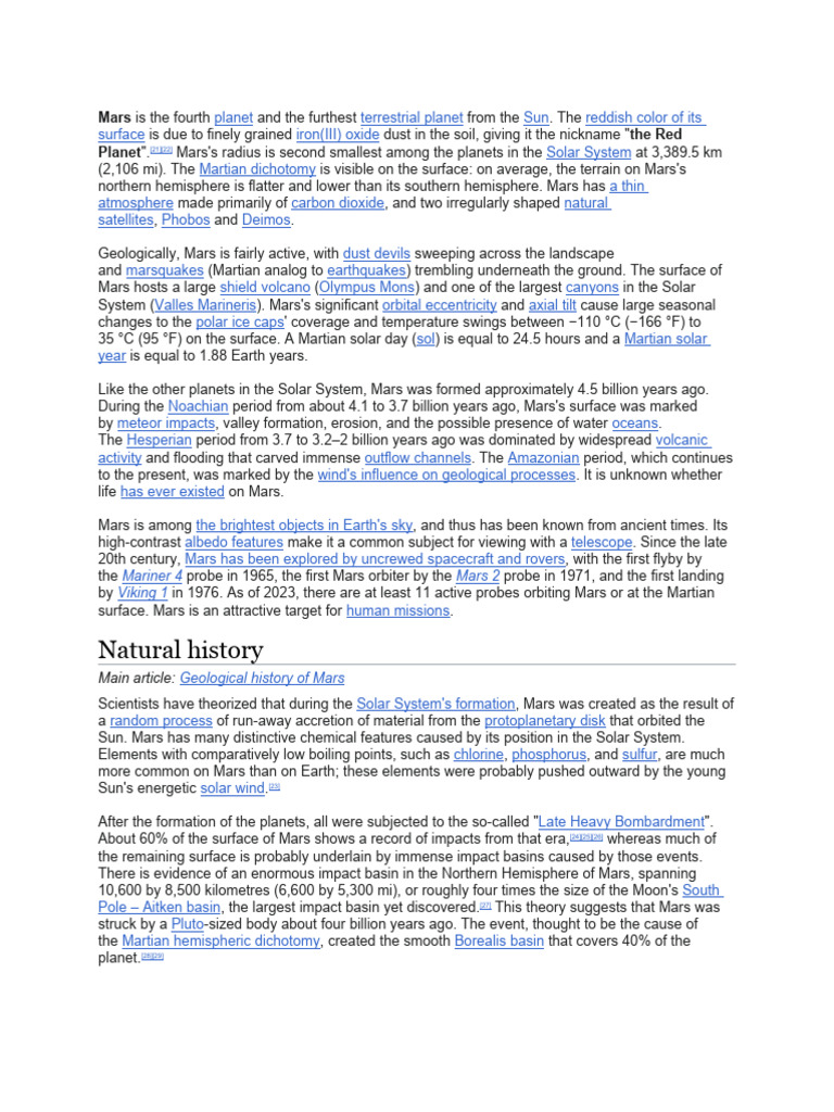 Mars | PDF | Mars | Planetary Core