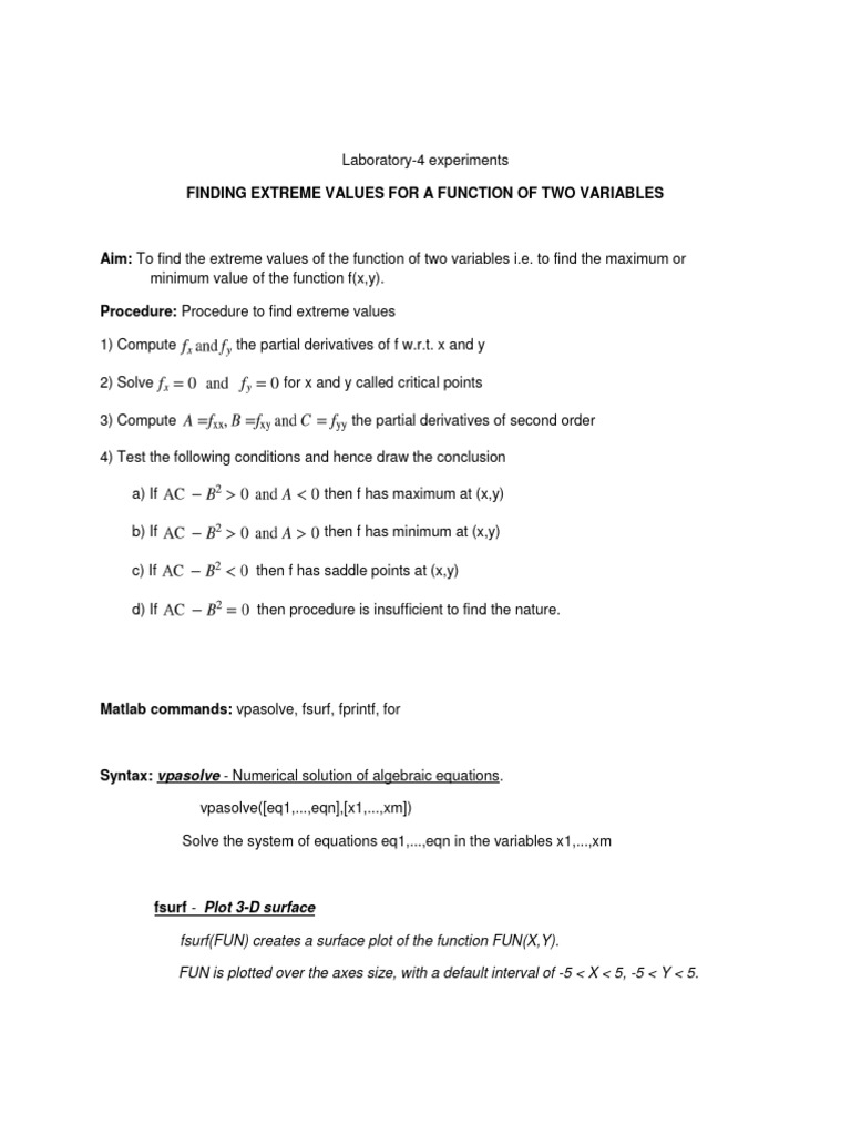 Lab 4 | PDF | Equations | Variable (Mathematics)