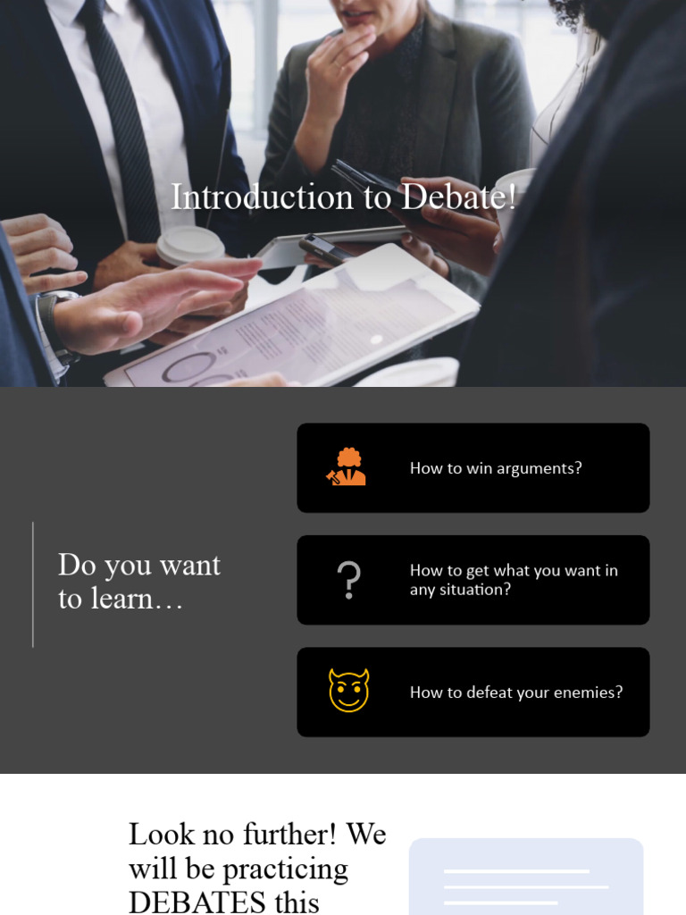 Introduction to Debate! Slides | PDF