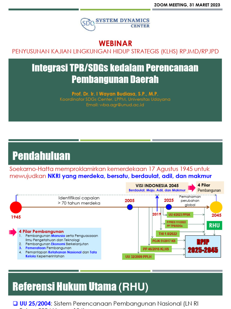 Integrasi SDGs dalam RPJPD 2025-2045 | PDF