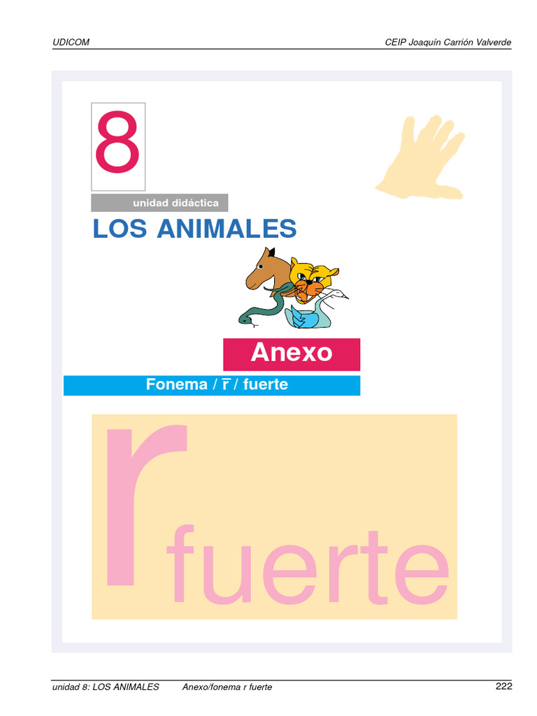 Fonema R Fuerte en Animales | PDF | Sílaba | Sonido