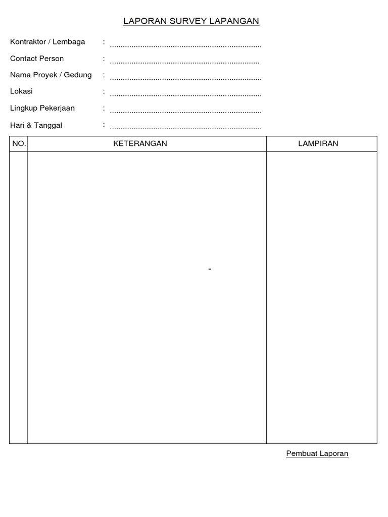 Laporan Survey Lapangan | PDF