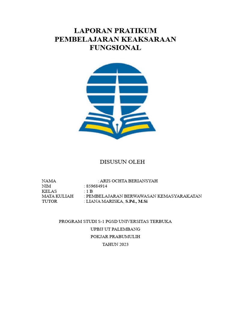 Laporan Praktikum Keaksaraan Fungsional | PDF