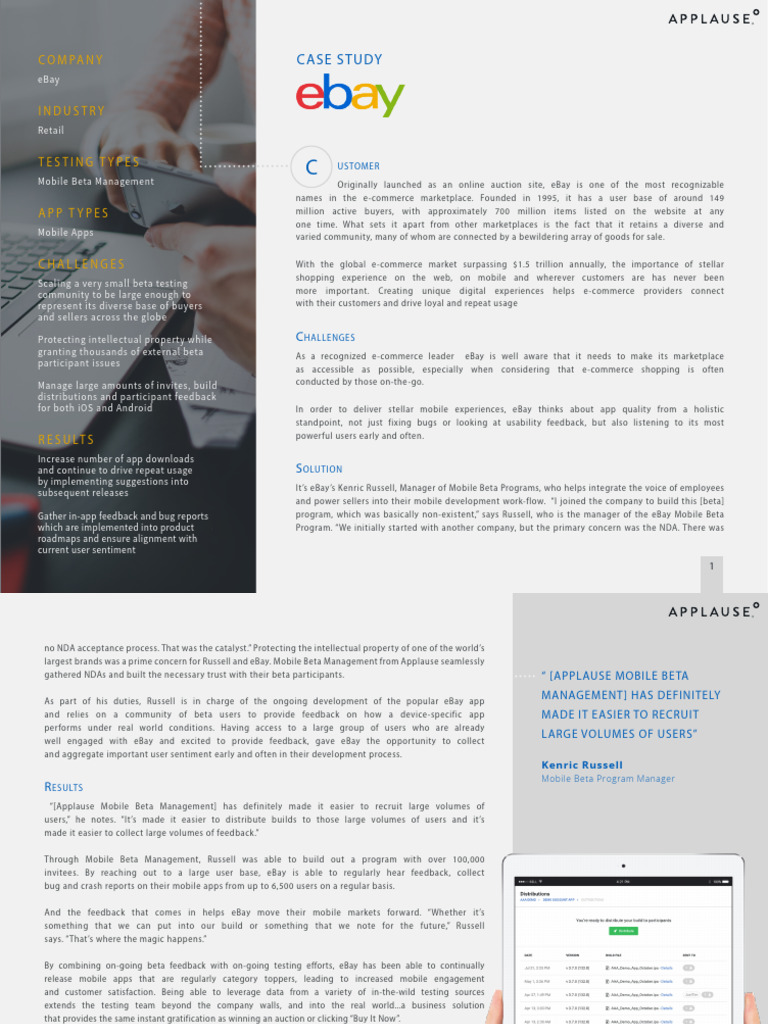 Ebay Case Study Applause | PDF | Computers