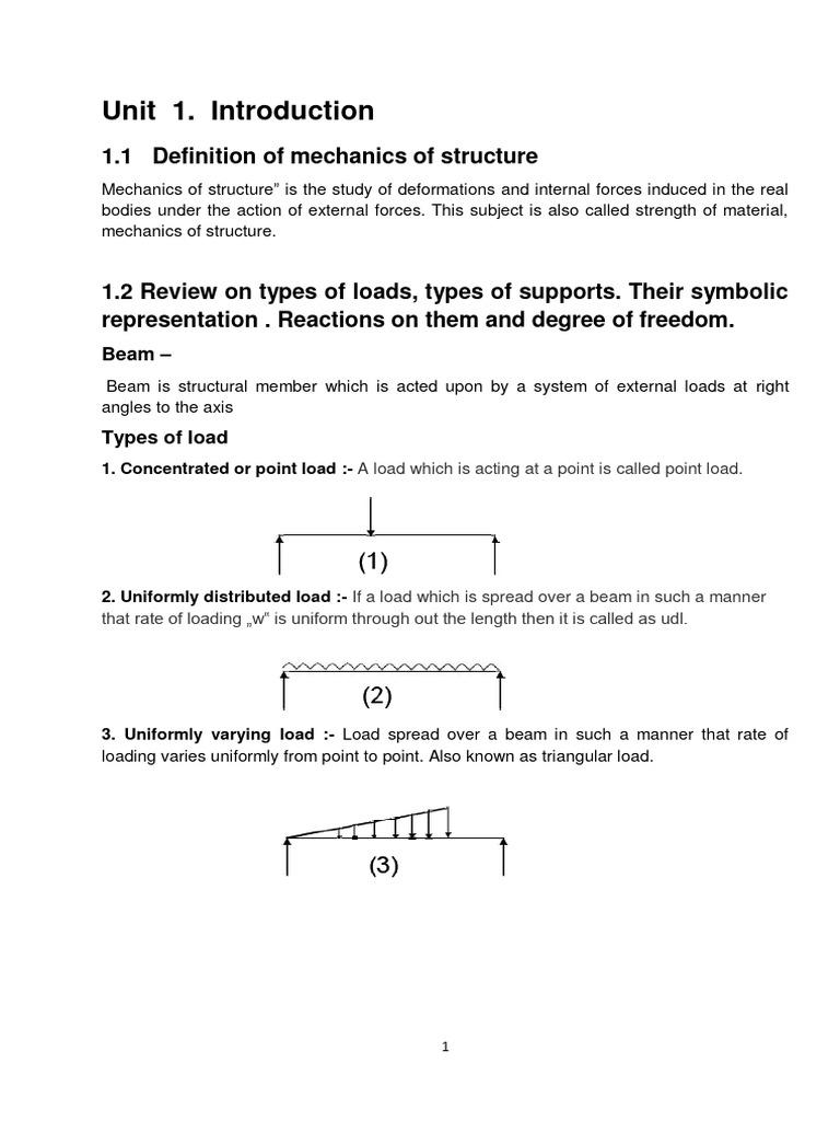Unit 1. Introduction | PDF | Beam (Structure) | Physical Sciences