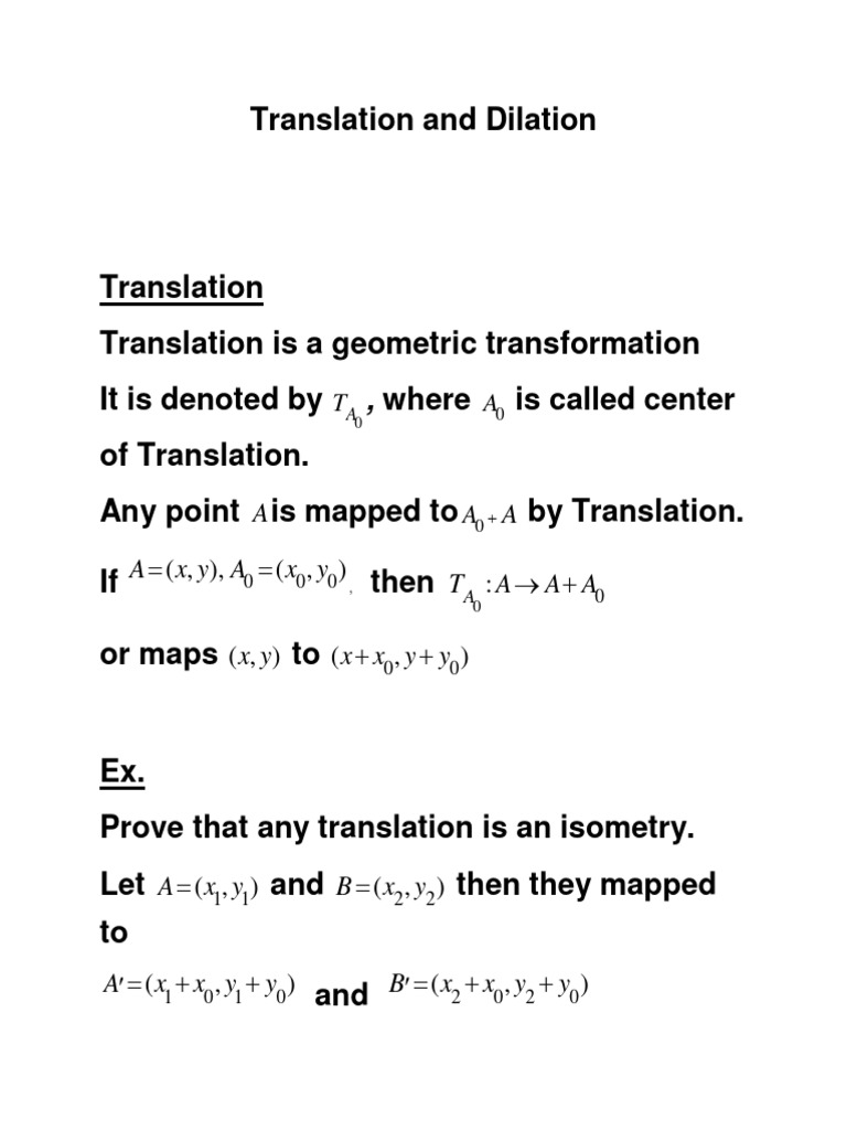 6 Translation and Dilation | PDF | Circle | Mathematical Physics
