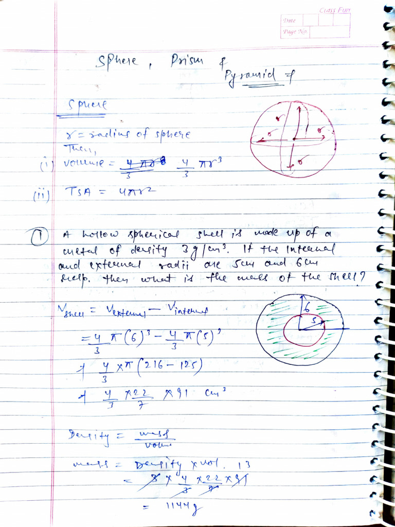 Sphere | PDF | Area | Geometric Measurement