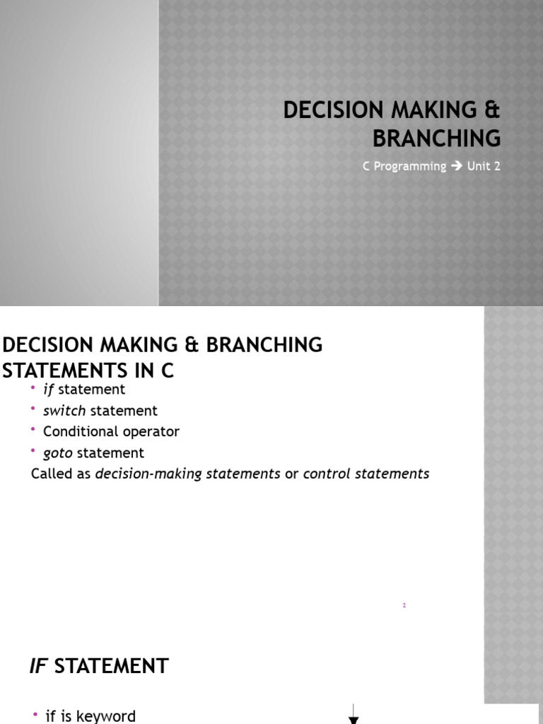 C Programming: Decision Making | PDF | Software Development | Computer Science